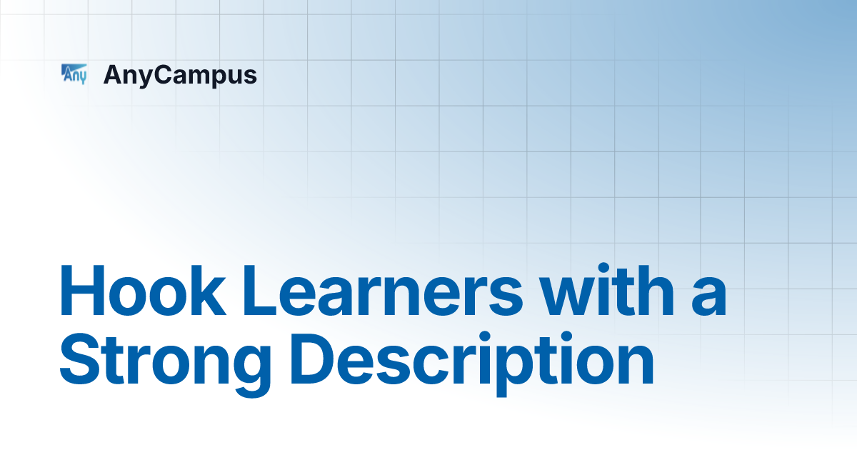 Hook Learners with a Strong Description | AnyCampus